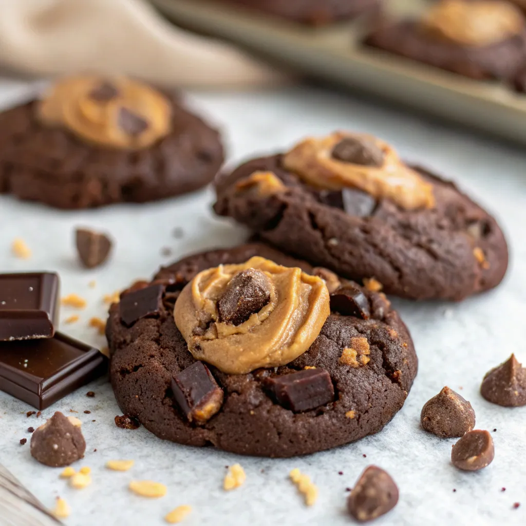 Irresistible Greek Yogurt Peanut Butter Chocolate Fudge Cookies with ...