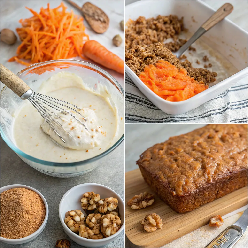 Moist Flourless Carrot Walnut Greek Yogurt Loaf with Maple Glaze - Poulef Recipes