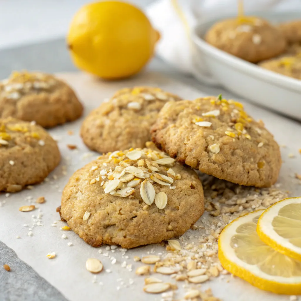 Almond Flour Lemon Oatmeal Cookies (4 Ingredients, No Gluten, No Refined Sugar) - Poulef Recipes