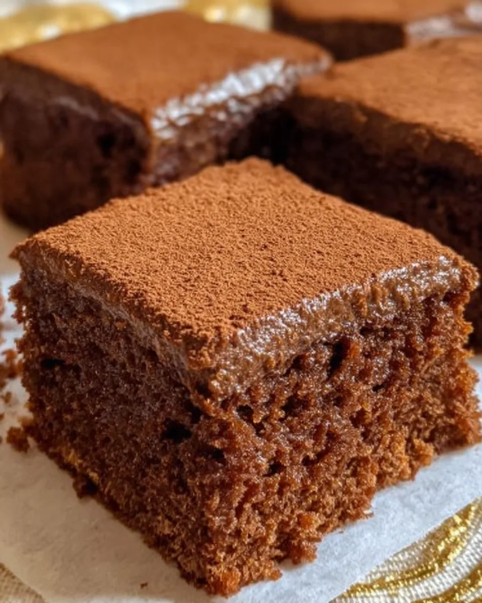 Moist Coffee Snack Cake Squares with Cocoa Dusting (Easy & Comforting ...